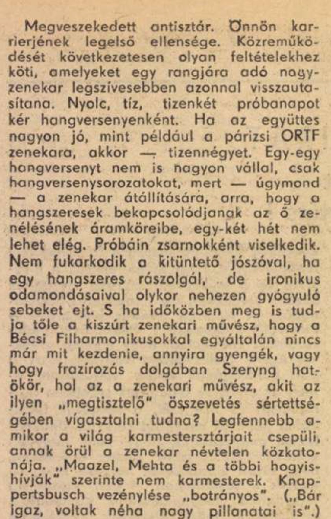 Chelibidache sárga nyakkendője – Gasparik
